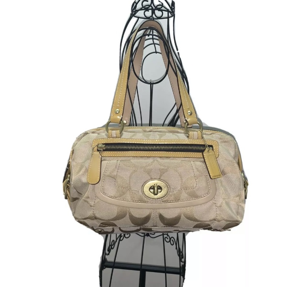 Coach Signature Logo Large Satchel Shoulder Bag - Gem